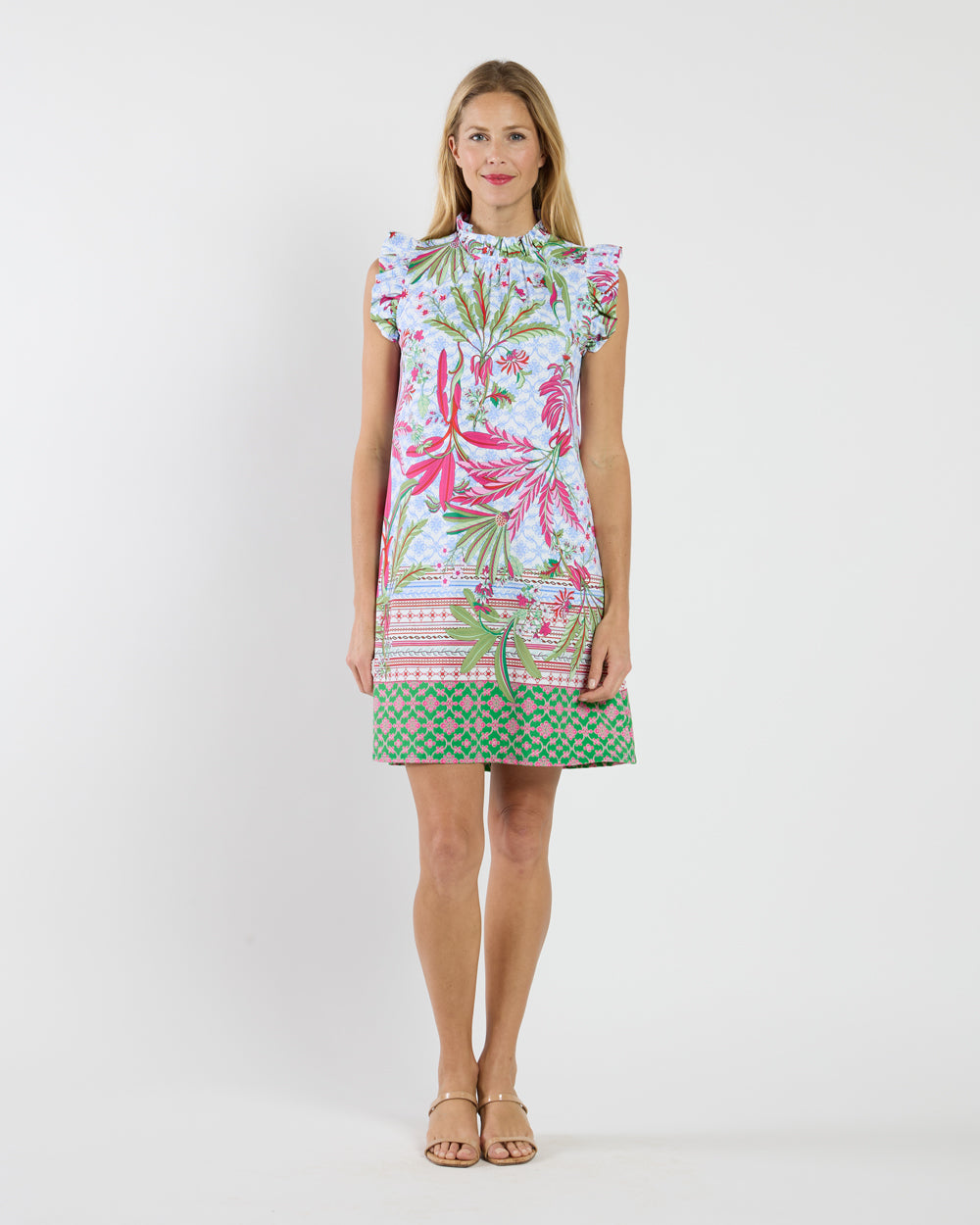 Shari Dress in Palm Royal White – Monkee's of Lexington