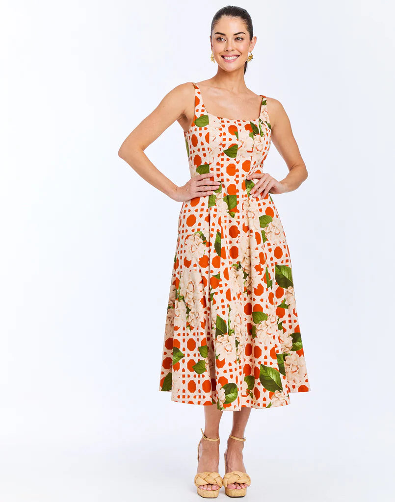 Yvette Reversible Midi Dress in Sunkissed Ivory – Monkee's of Lexington
