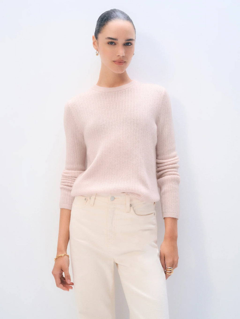 Cashmere Waffle Mesh Crew in Pink Sand – Monkee's of Lexington